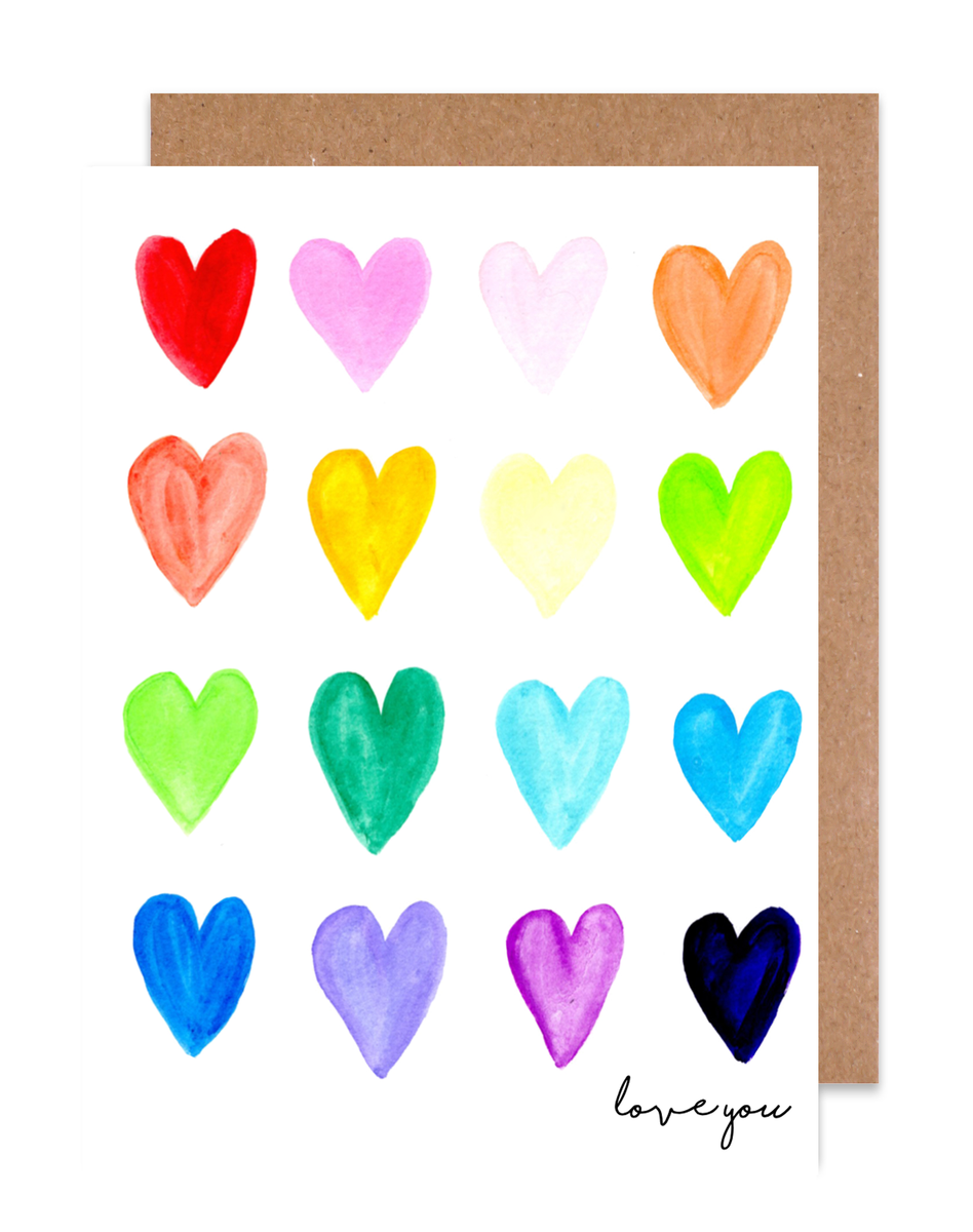 Rainbow Hearts Card – Island Haus Co.