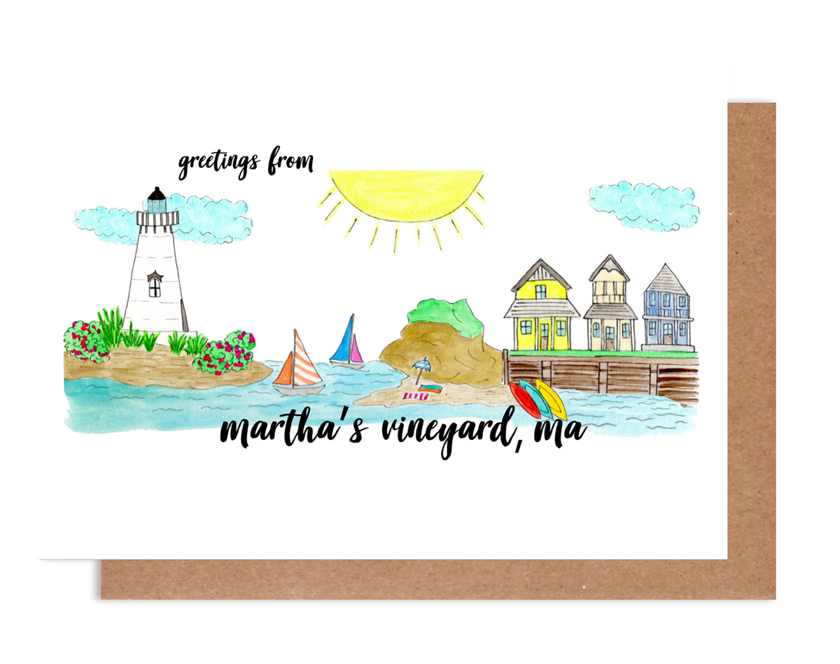 Greetings from Martha's Vineyard, MA Card – Island Haus Co.