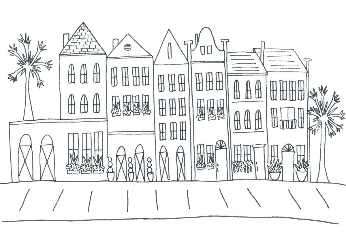 Rainbow Row Coloring Sheet – Island Haus Co.